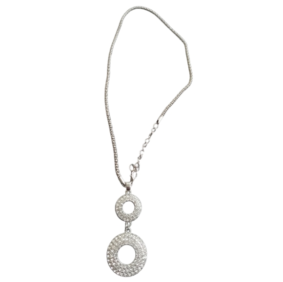 Jewelry | Costume Faux Silver Plated Figure Eight With Faux Diamond ...